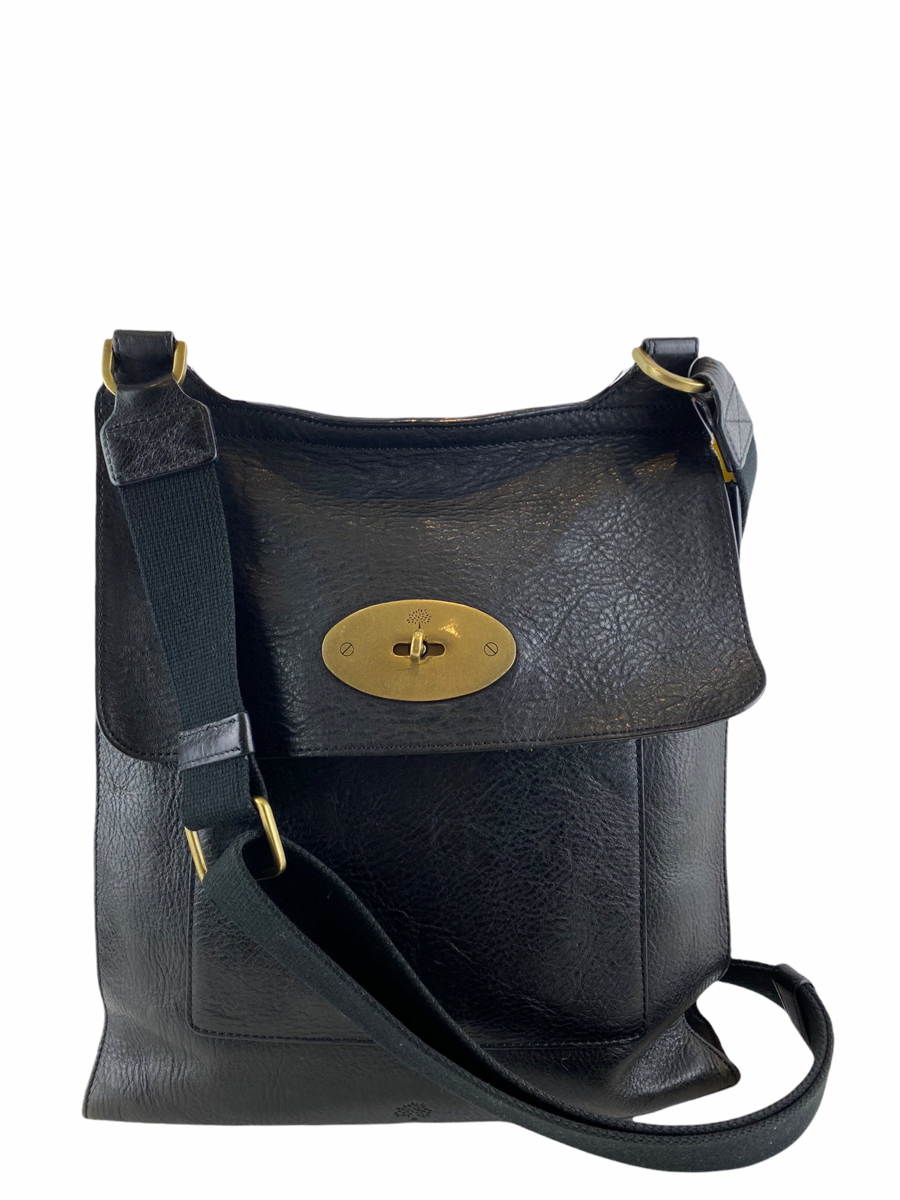 Mulberry Black Leather Large ‘Anthony’ Crossbody – Siopaella Designer Exchange