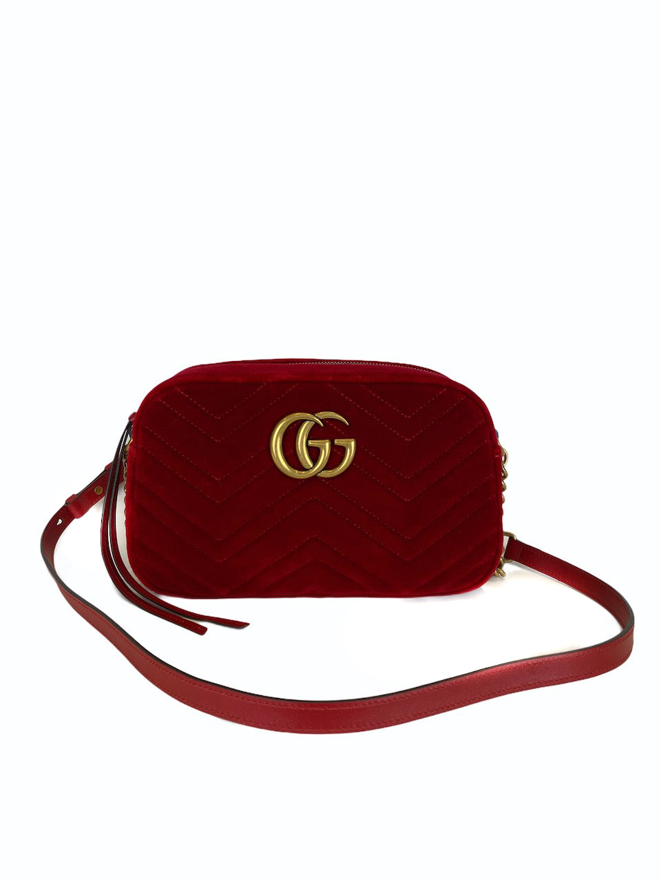 Gucci Red Velvet GG Marmont Crossbody - As Seen On Instagram 13/09/202 ...