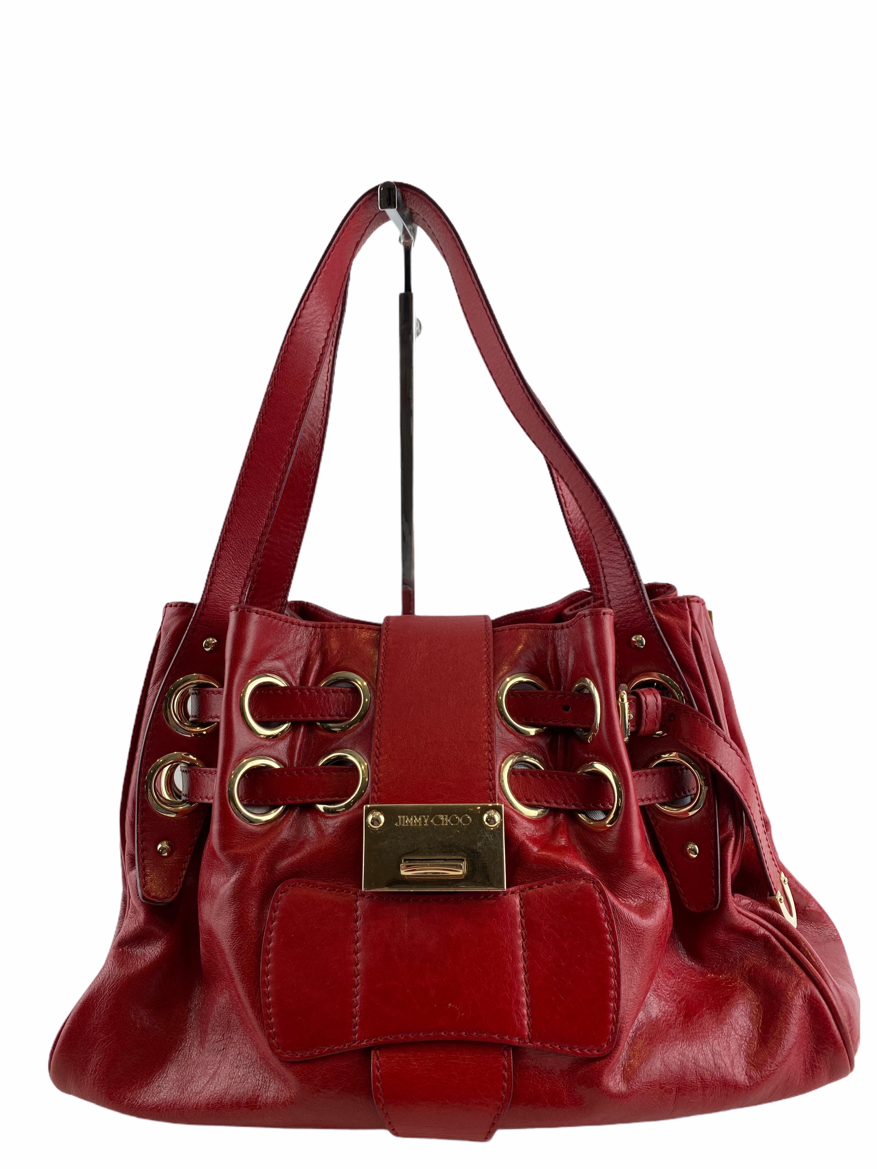 Jimmy Choo Red Leather Shoulder Bag – Siopaella Designer Exchange