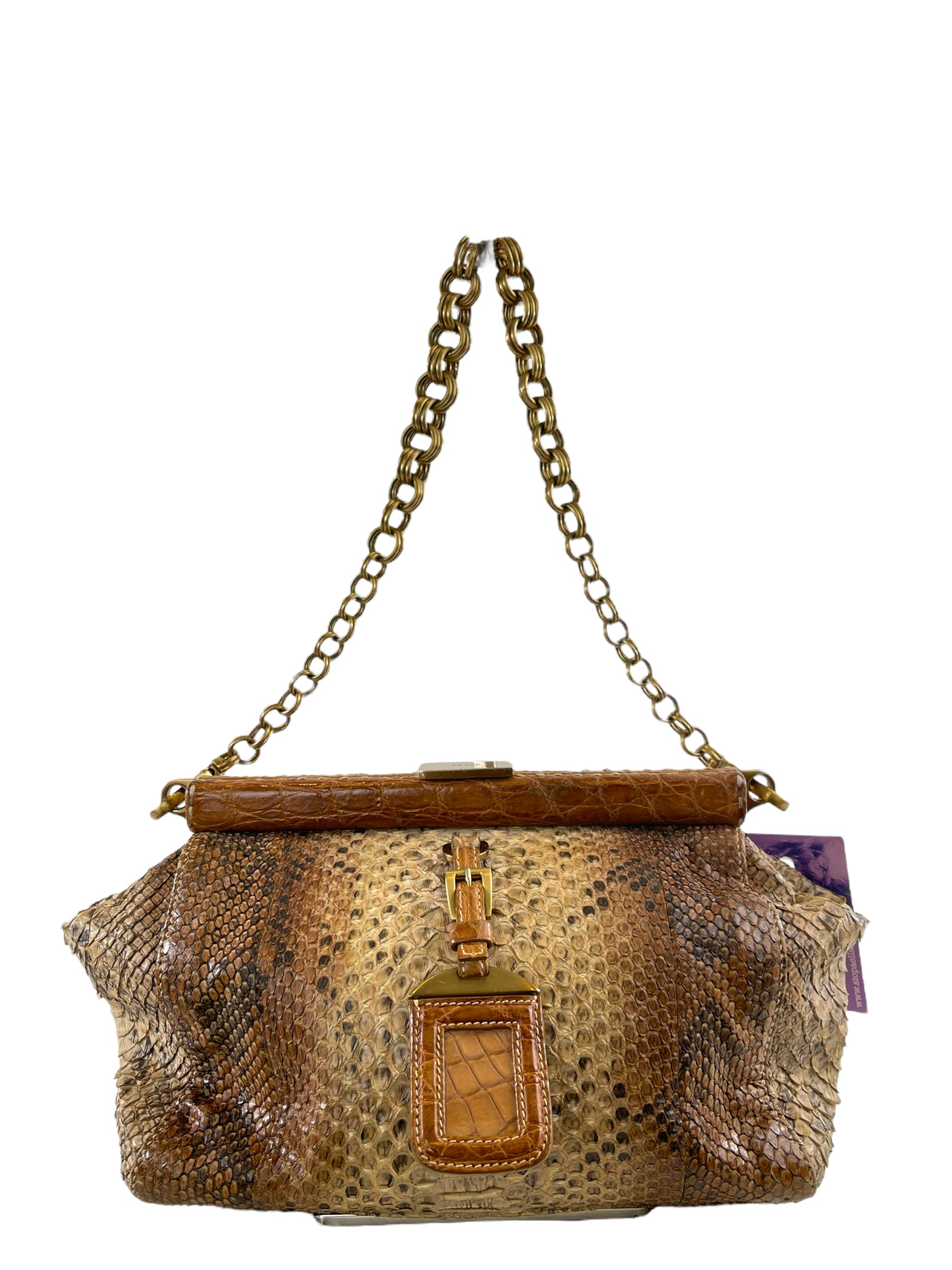 Prada Cream Snake Ombre Effect Leather Vintage Shoulder Bag – Siopaella ...