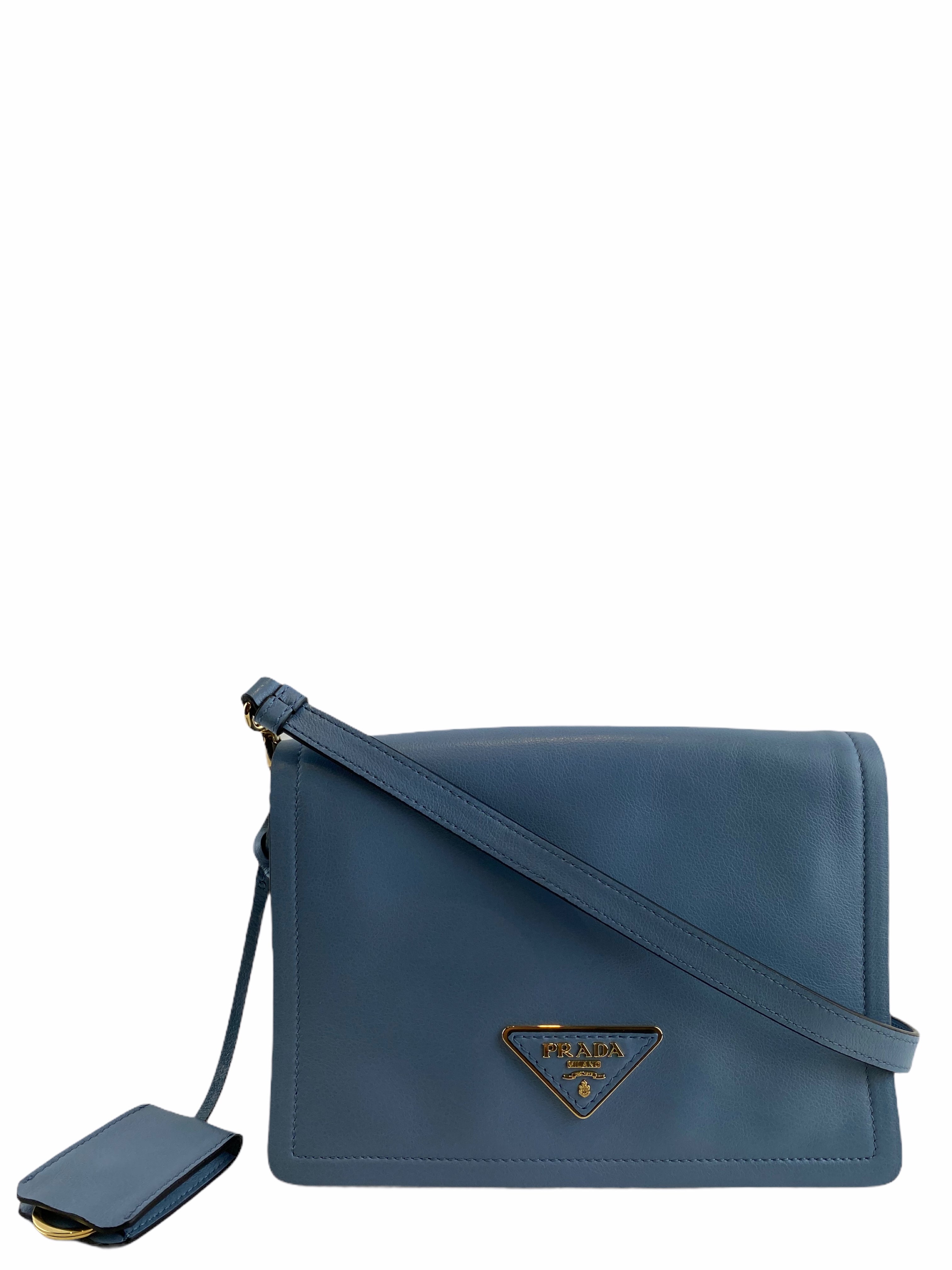 Prada Baby Blue Leather Crossbody – Siopaella Designer Exchange