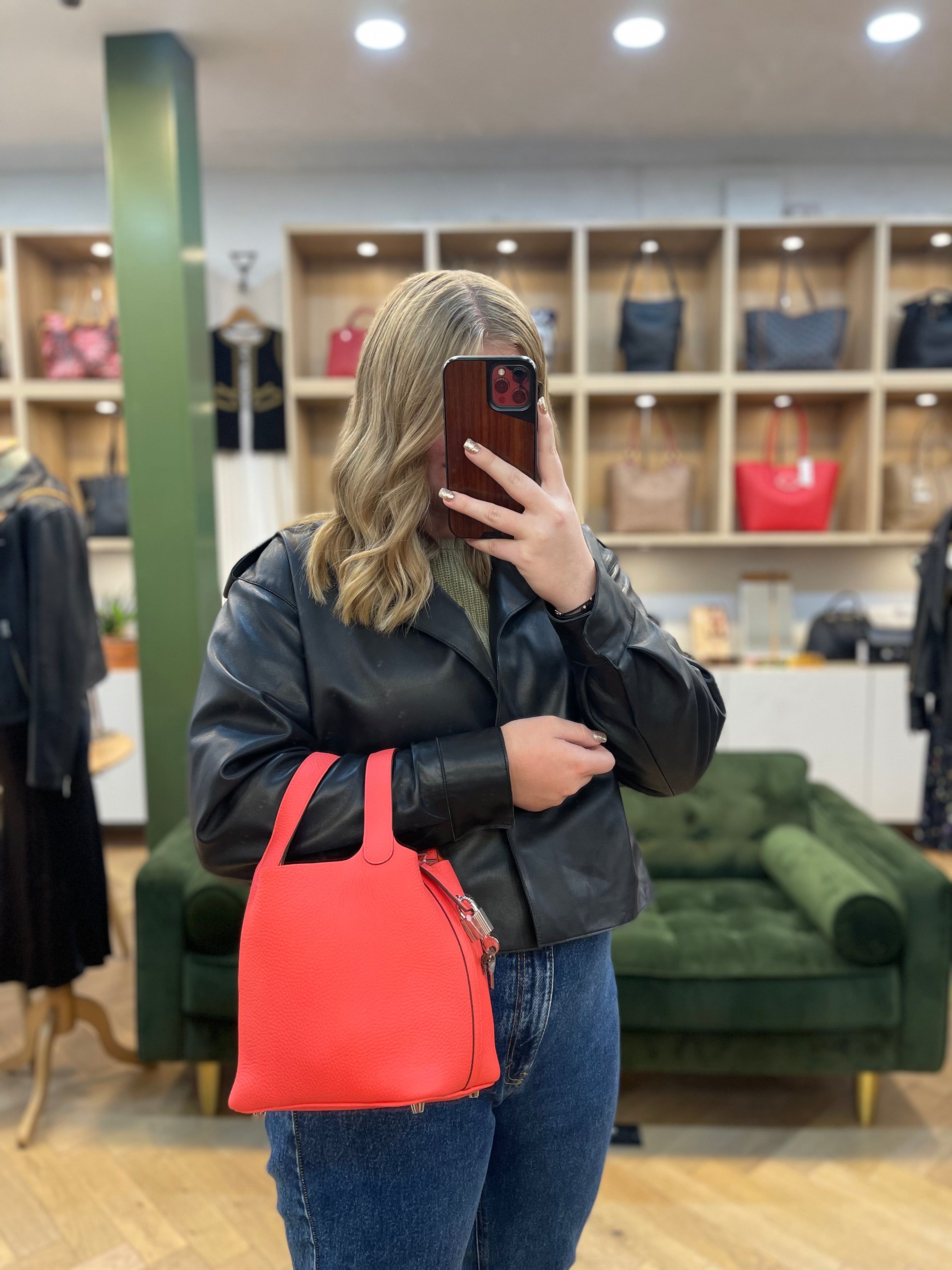 Hermes Orange/Pink Clemence Leather 'Picotin Lock' Bag – Siopaella ...