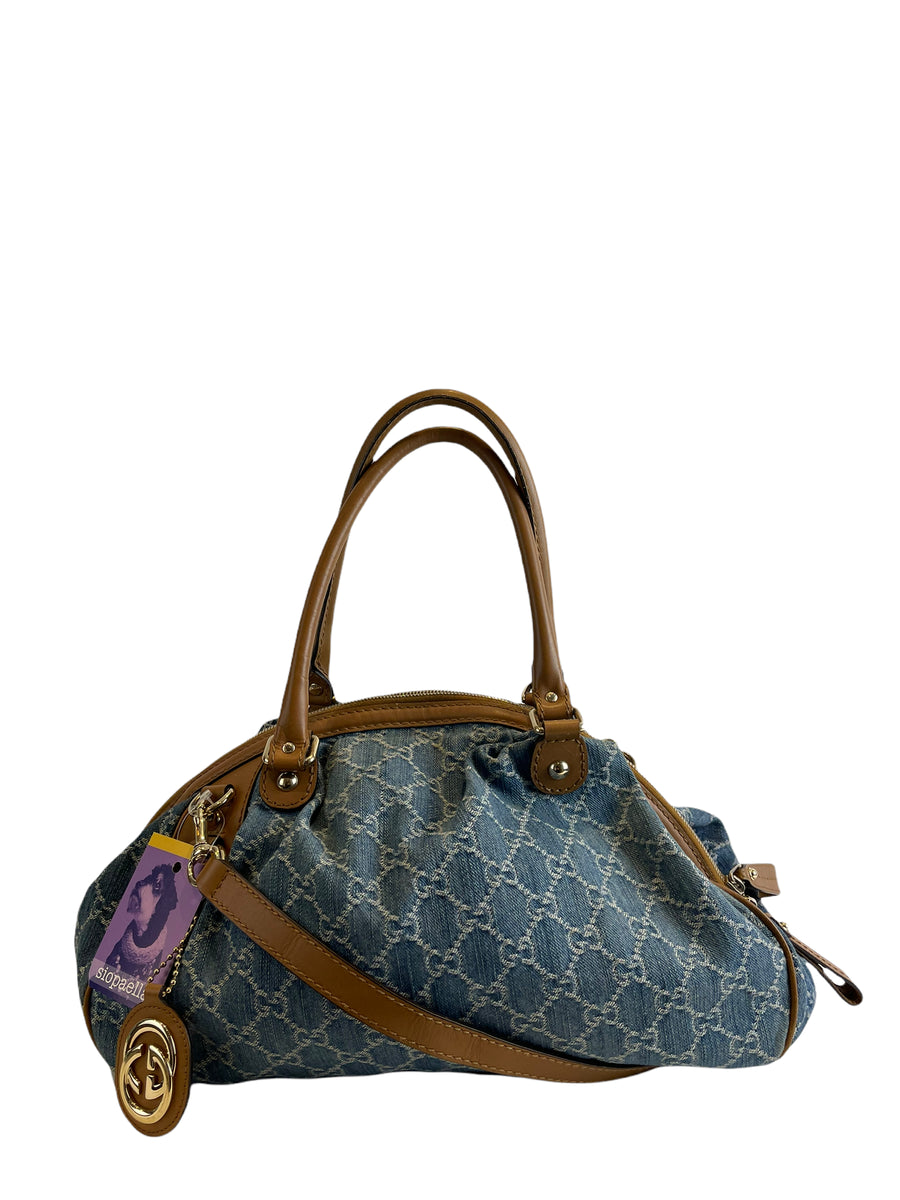 Gucci Blue GG Monogram Denim ‘Sukey’ Tote – Siopaella Designer Exchange