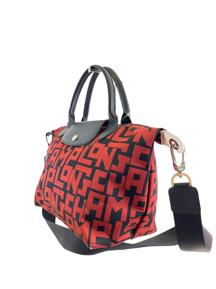 Longchamp Red Monogram Nylon "Le Pliage" Tote – Siopaella Designer Exchange