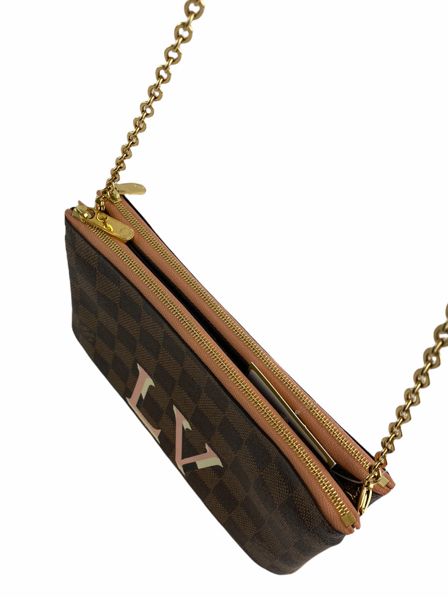 Louis Vuitton Damier Ebene Canvas “Sac Pochette Double Zip” – Siopaella ...