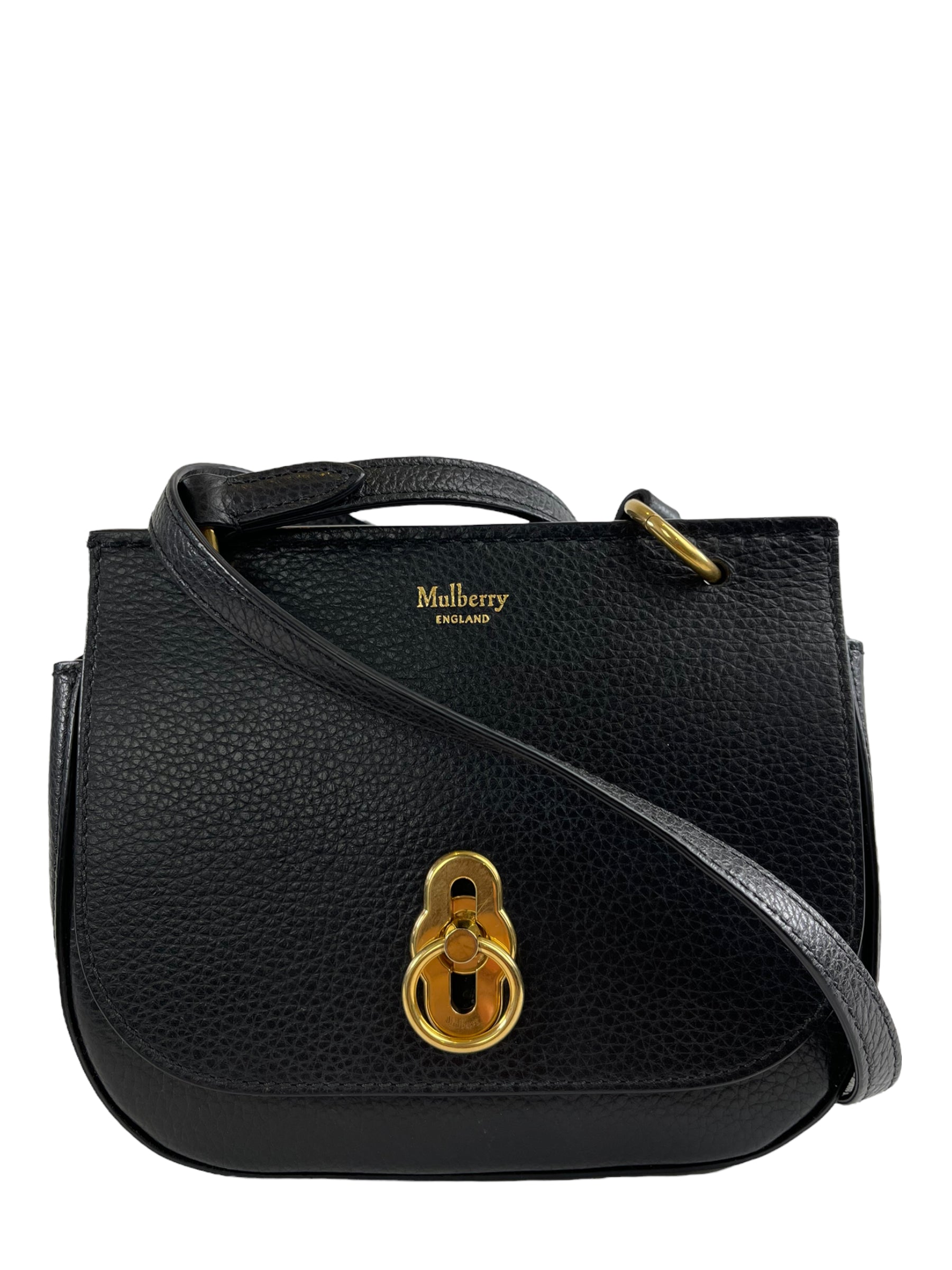 Mulberry Black Leather Mini Amberley Crossbody – Siopaella Designer ...