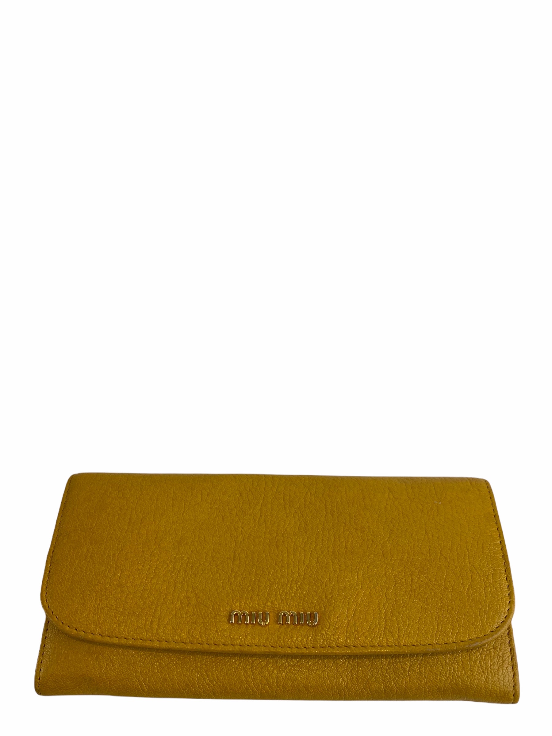 MiuMiu Yellow Leather Wallet – Siopaella Designer Exchange