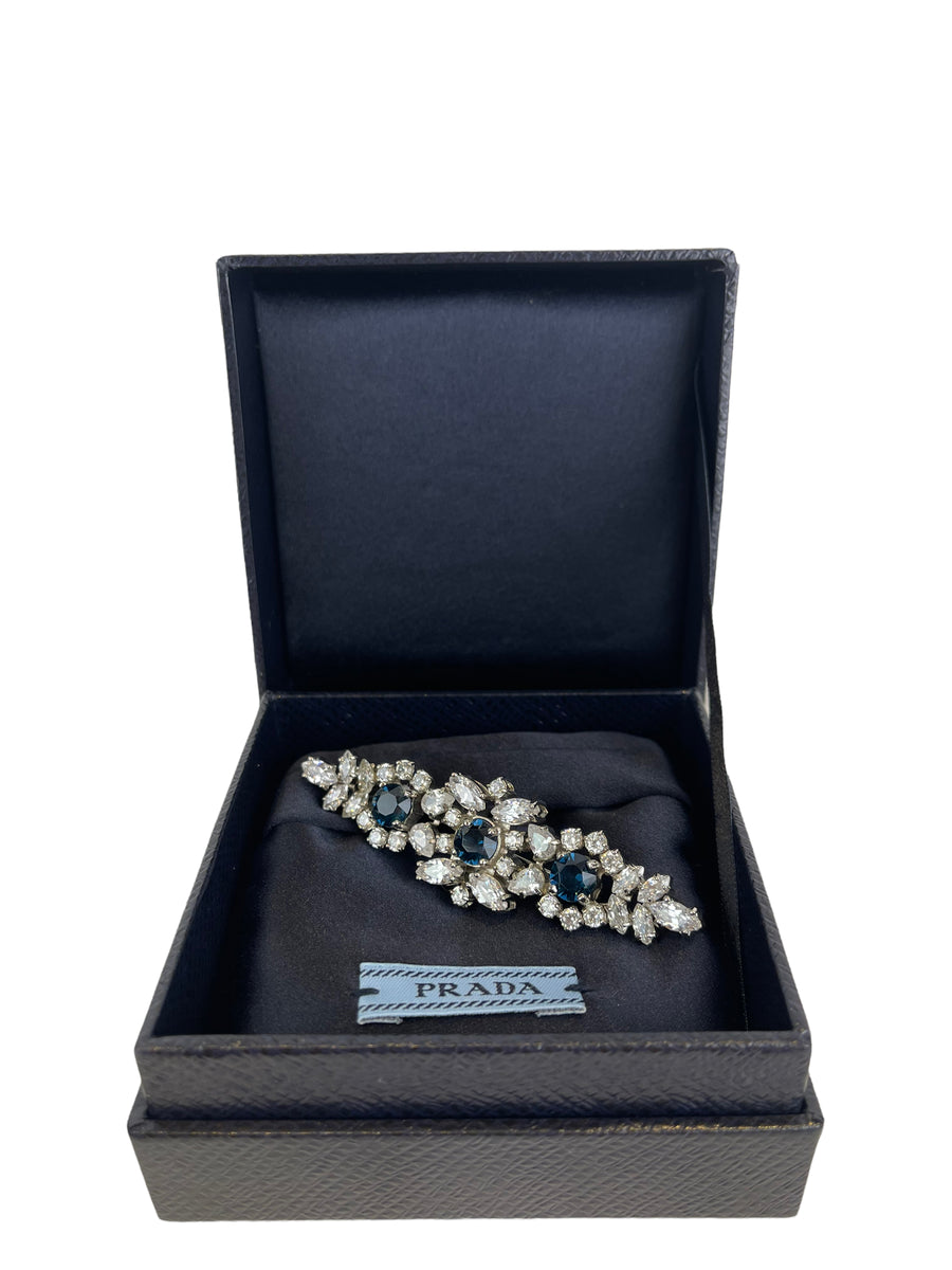 Prada Diamonte SilverTONE Brooch – Siopaella Designer Exchange