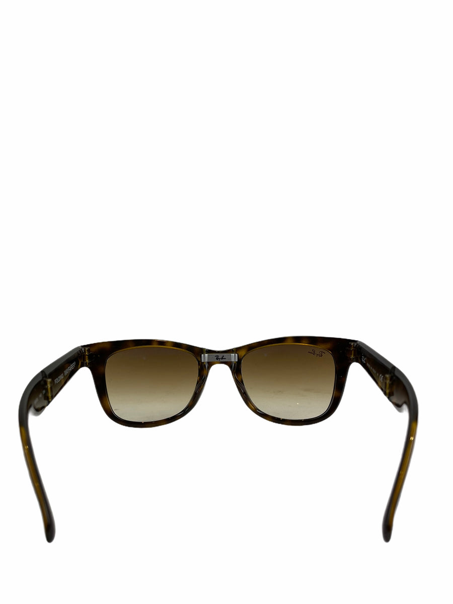 Rayban Tortoise Shell Folding Wayfarer Sunglasses – Siopaella Designer ...
