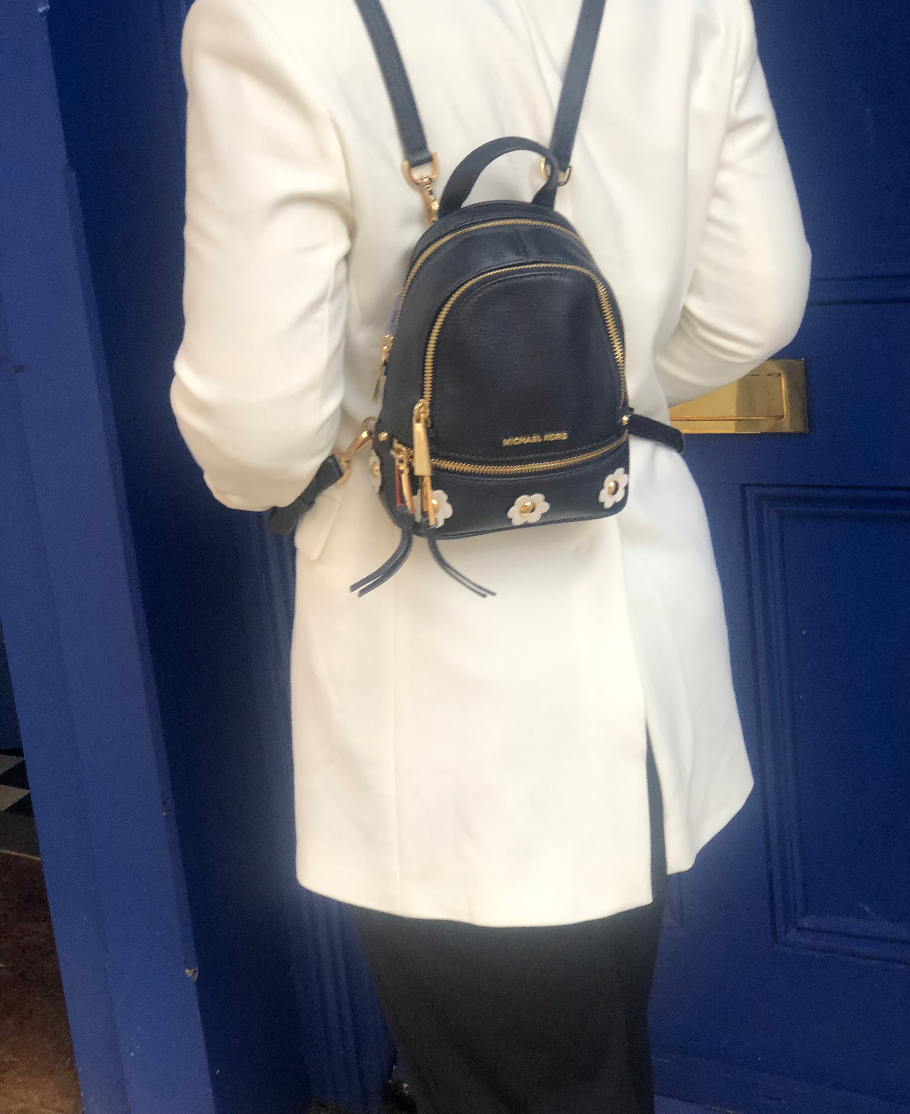 Michael Kors Small Navy Leather Backpack – Siopaella Designer Exchange