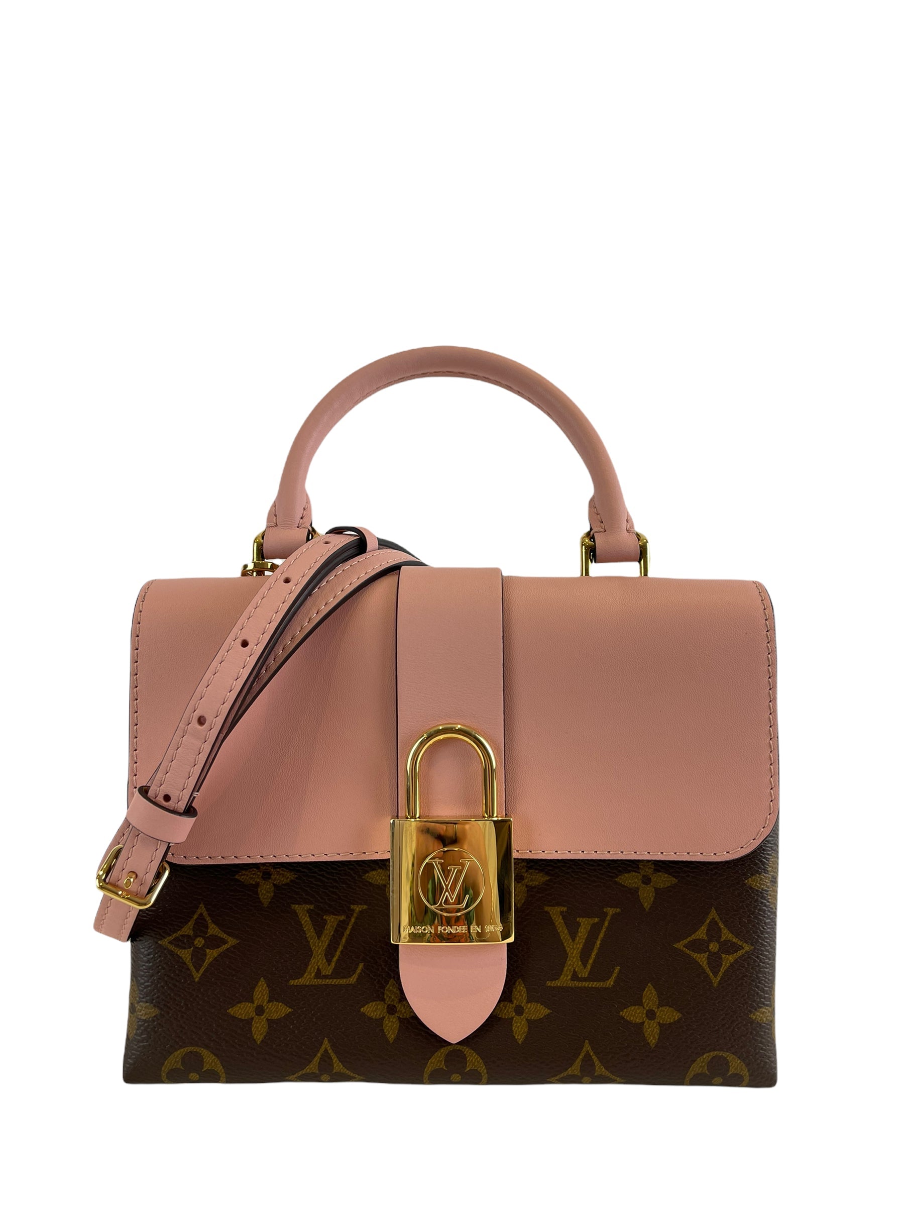 Louis Vuitton Pink Leather & Monogram Canvas “Locky BB” Crossbody ...