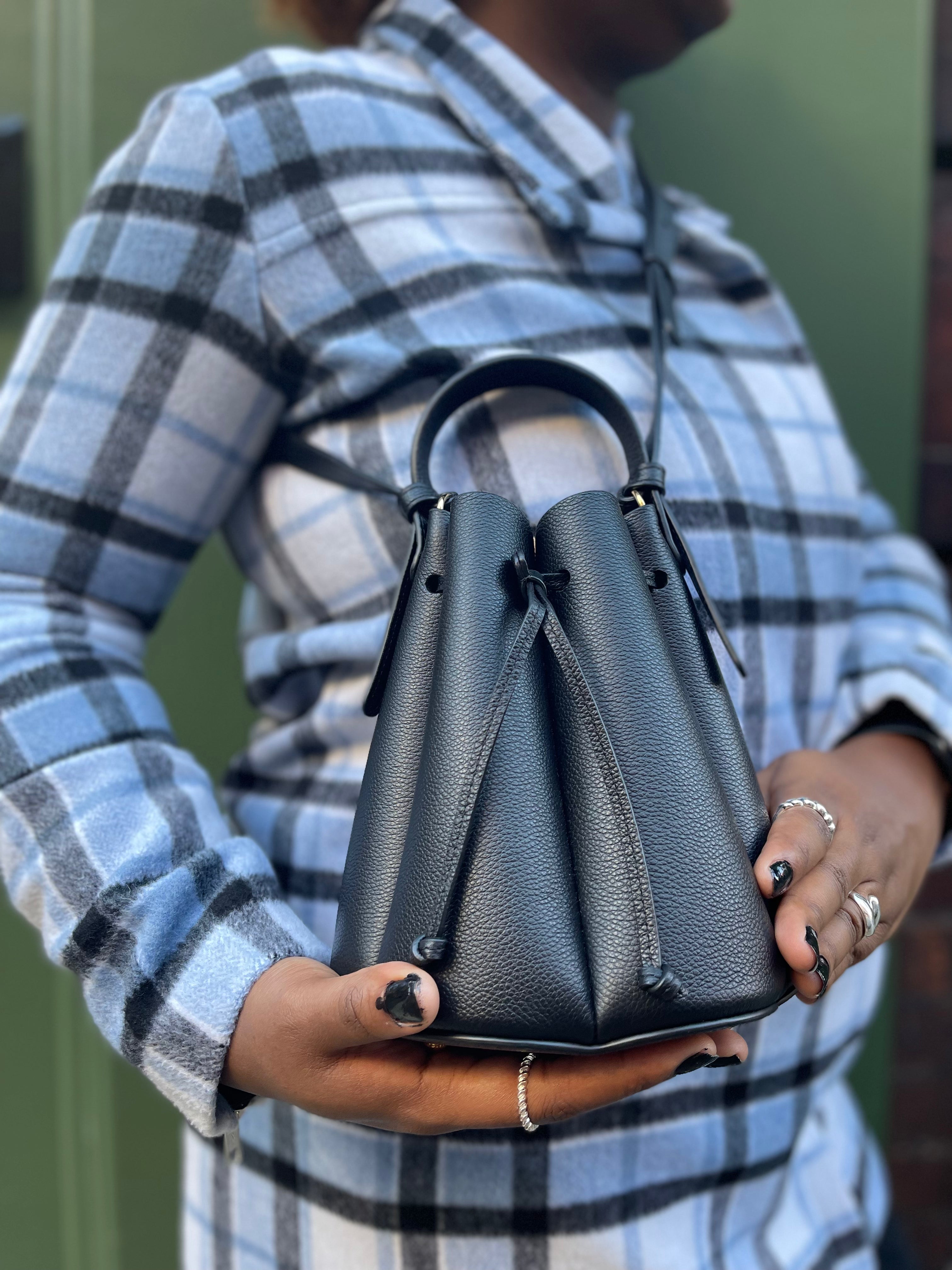 Polene Mini Black Leather Bucket Bag – Siopaella Designer Exchange