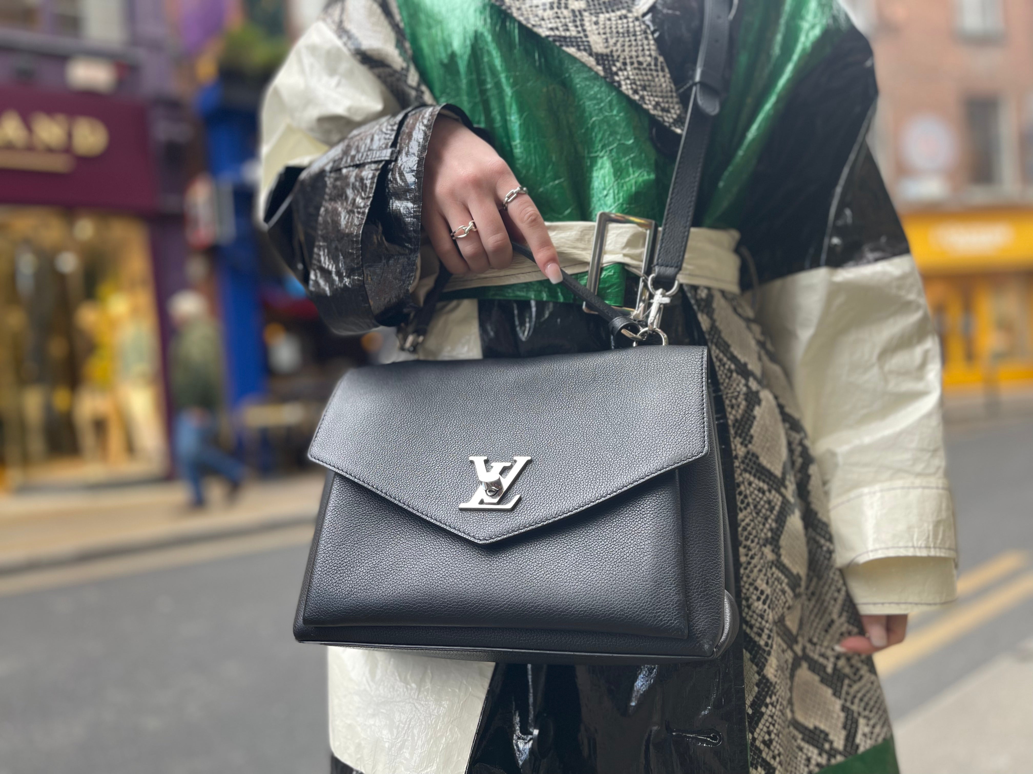 Louis Vuitton Black Leather 'Lock Me' Crossbody – Siopaella Designer ...