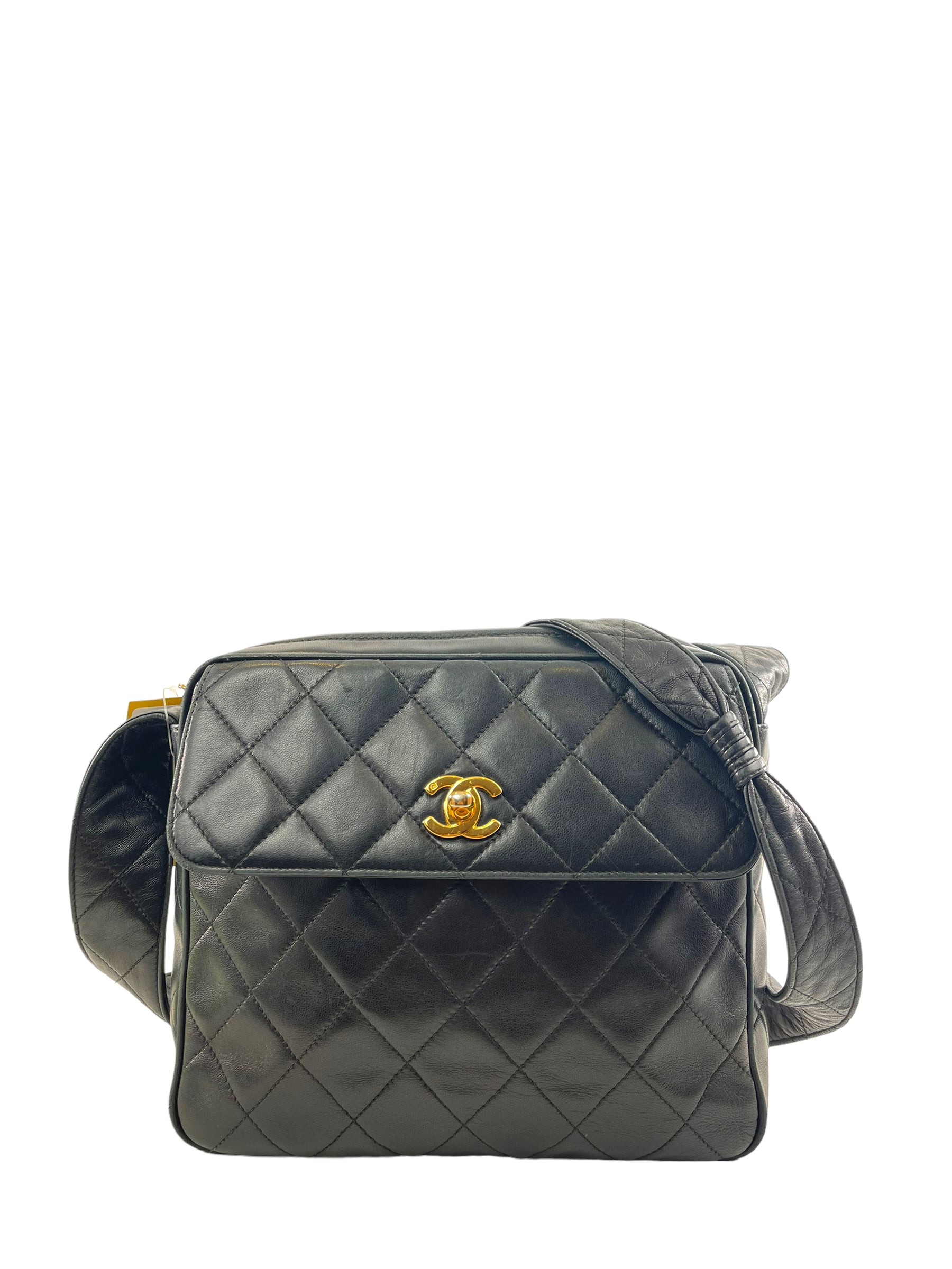 Chanel Vintage Black Lambskin Leather Crossbody – Siopaella Designer ...