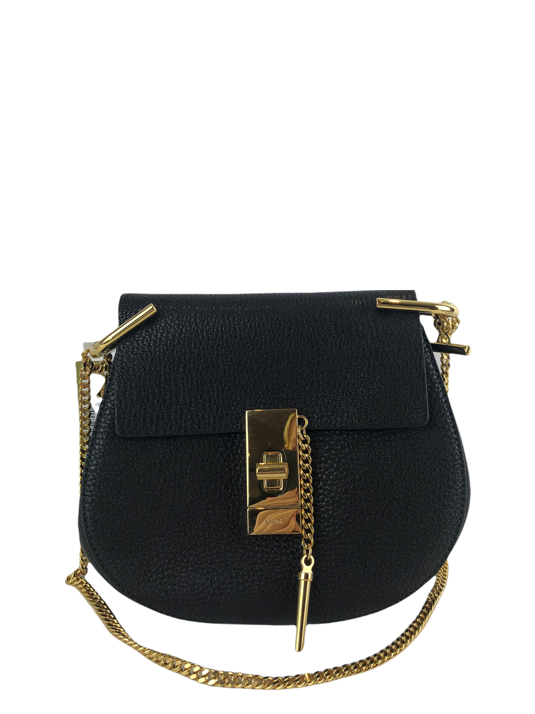 Chloe Black Leather ‘Drew’ Chain Crossbody – Siopaella Designer Exchange