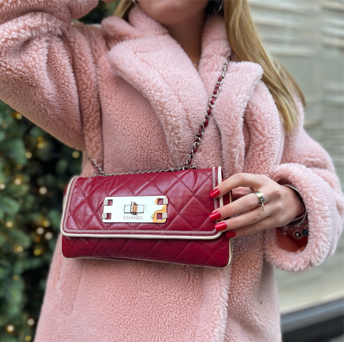 Chanel Cherry Red Lambskin Leather Mademoisella Lock Flap – Siopaella ...
