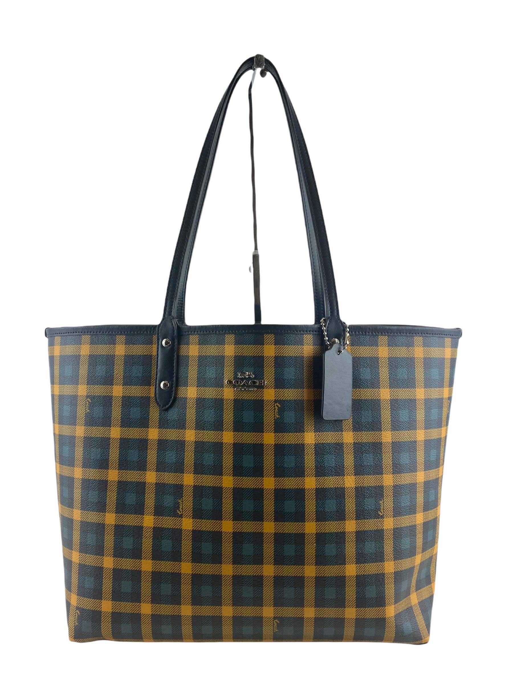 Coach Multicoloured Tartan Leather Tote Bag – Siopaella Designer Exchange