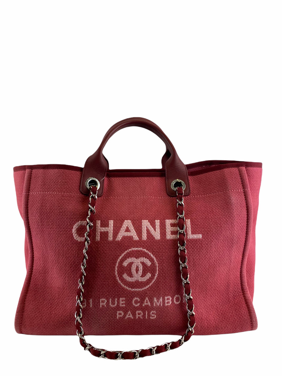 Chanel Canvas Raspberry/Pink ‘Deauville’ Tote – Siopaella Designer Exchange