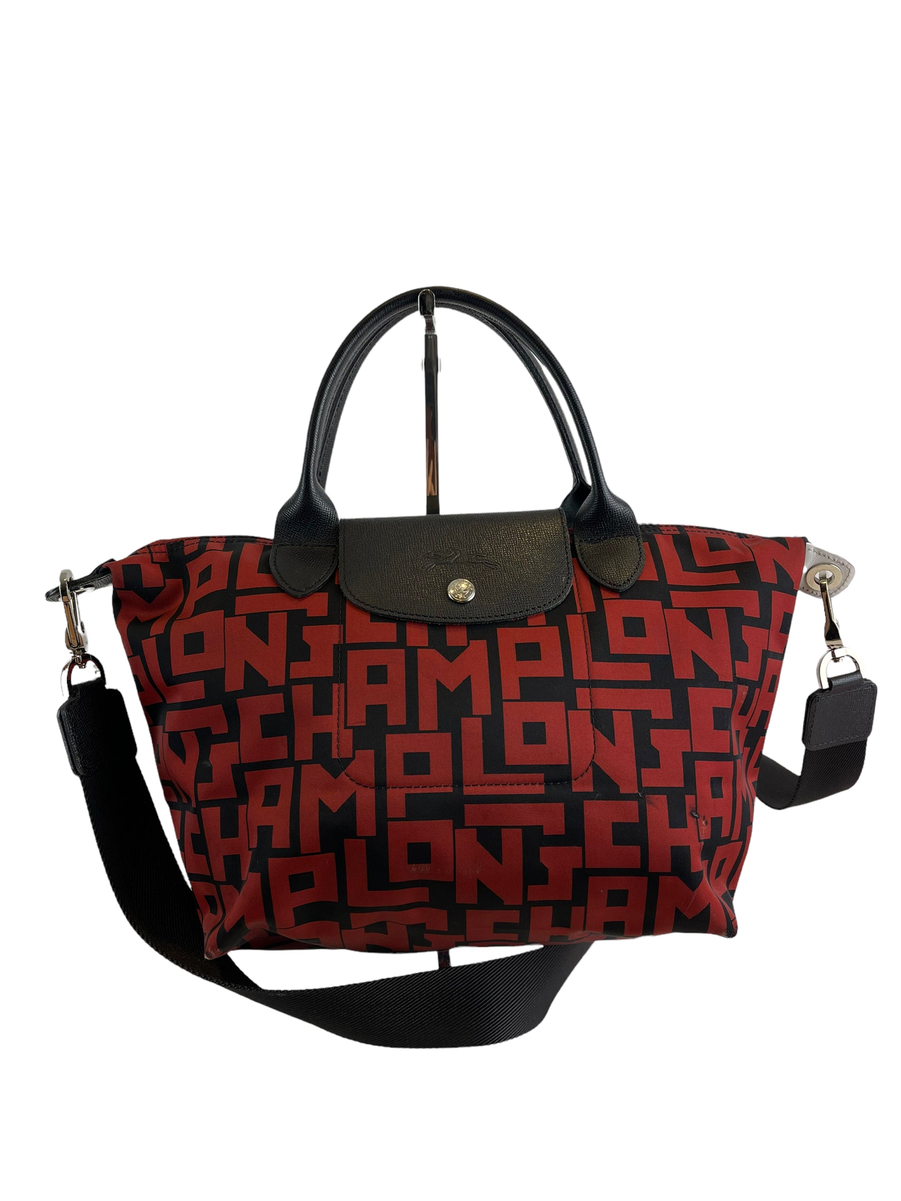 Longchamp Red Monogram Nylon "Le Pliage" Tote – Siopaella Designer Exchange